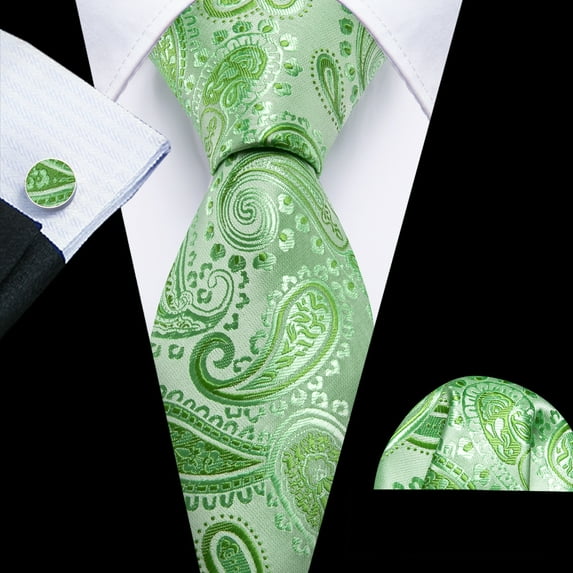 BT Fashion Silk Men Tie Green Teal Blue Solid Paisley Striped Plaid ...