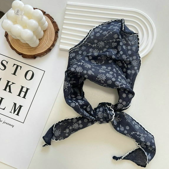BT Flower Neck Scarf Shawl Summer Triangle Hair Head Wrap Headband ...