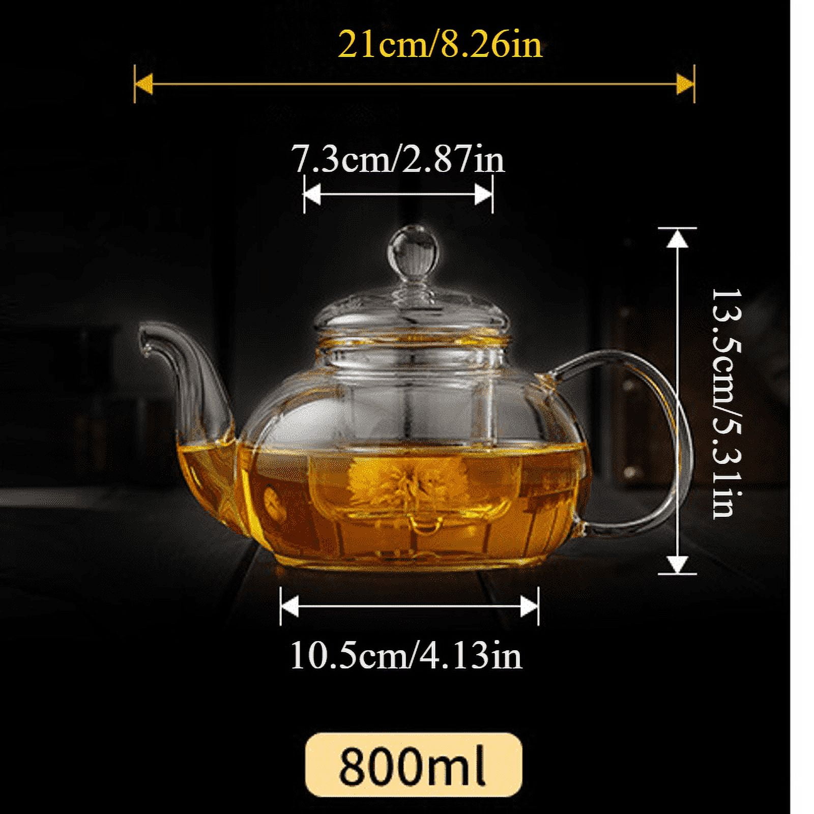 BT Glass Teapot with Strainer Infuser Leaf Herbal Coffee Puer Oolong ...