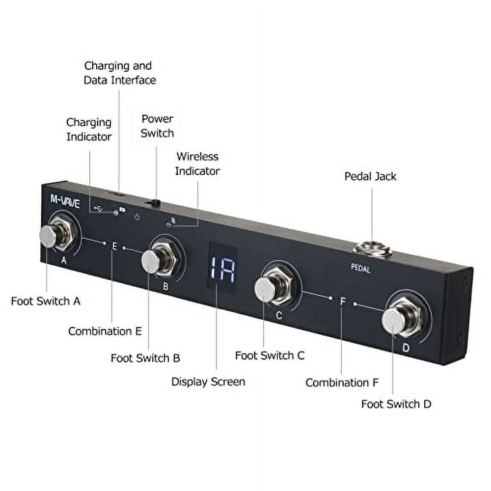 BT MIDI Foot Controller Wireless MIDI Controller Rechargeable 4 Buttons ...