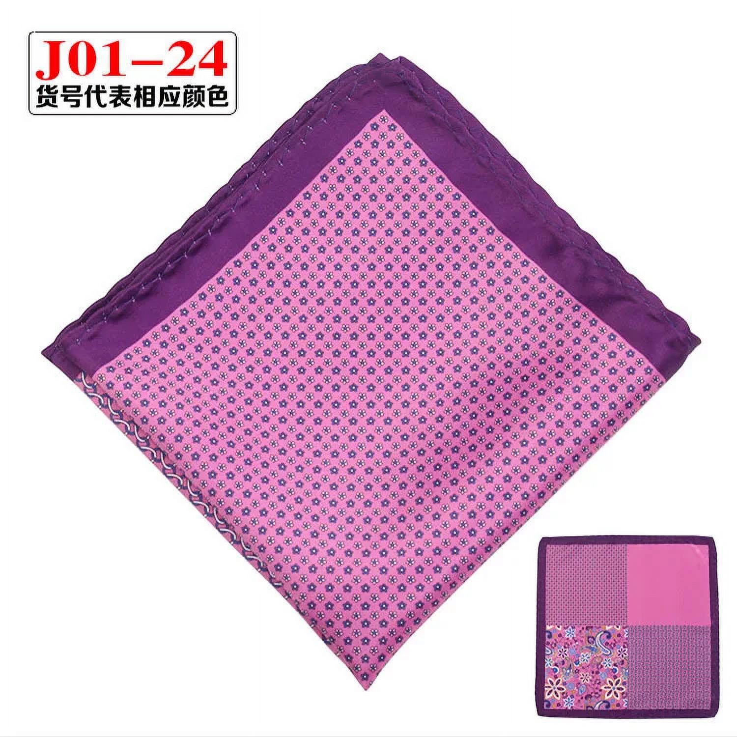 BT Men Pocket Square Print Real Satin Small Square Scarf Gentleman ...