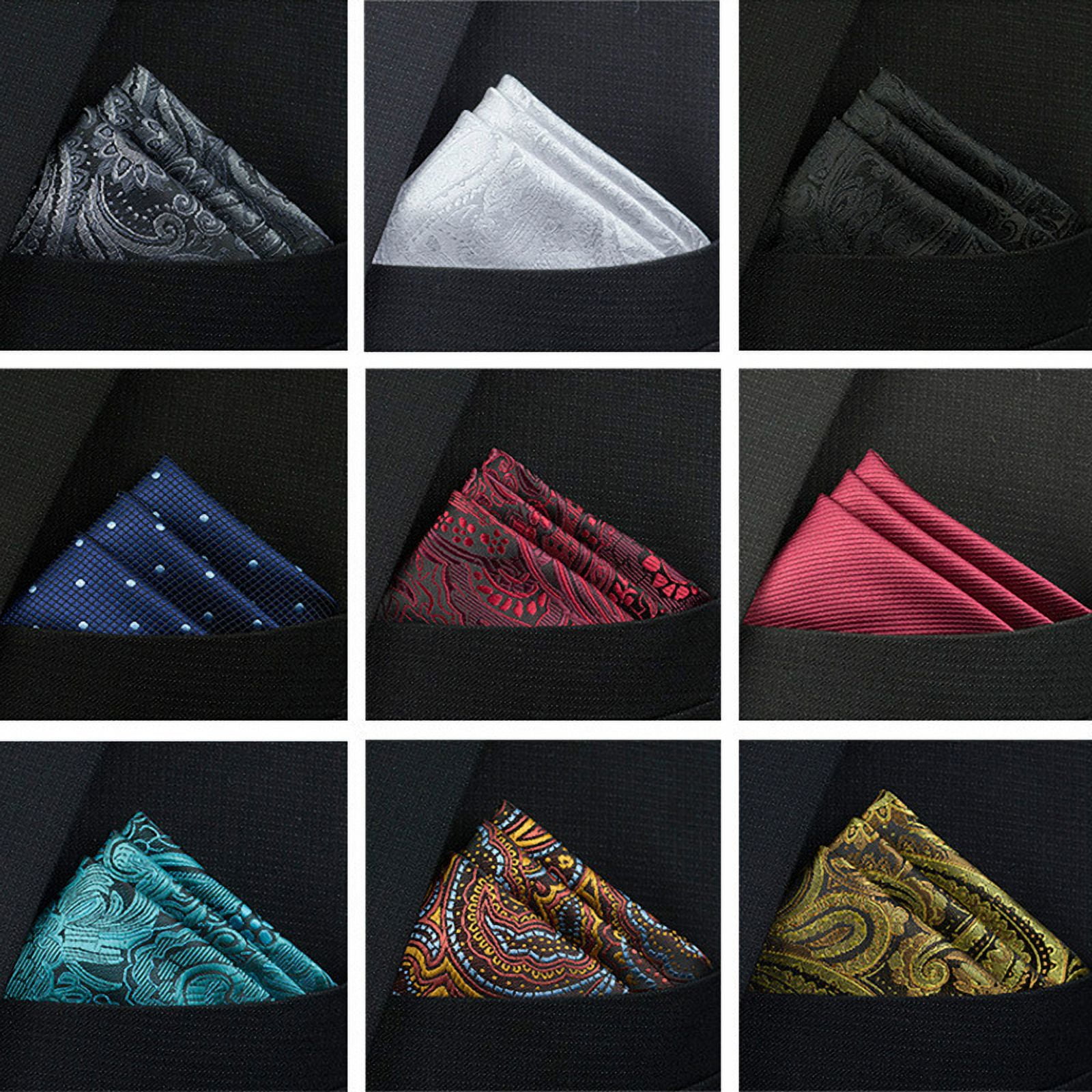 BT New Pocket Square Handkerchief Accessories Paisley Solid Colors ...