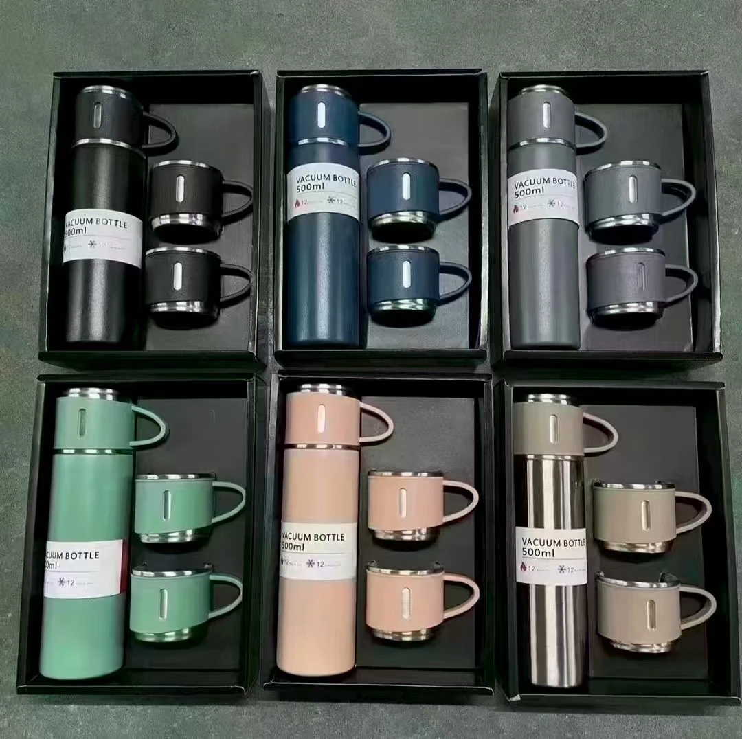BT New style high-value gift set thermos cup with three lids, 304 ...