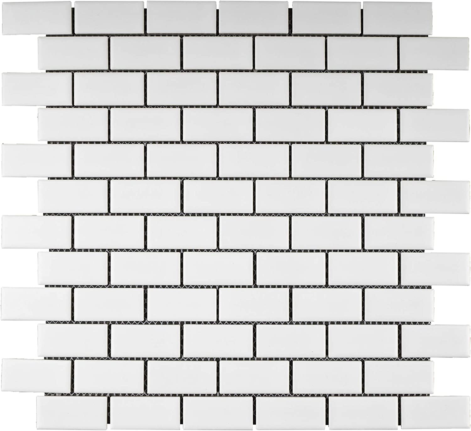 BT-PM15 1"x2" White Porcelain Brick Floor and Wall Tile Mosaic Tile ...