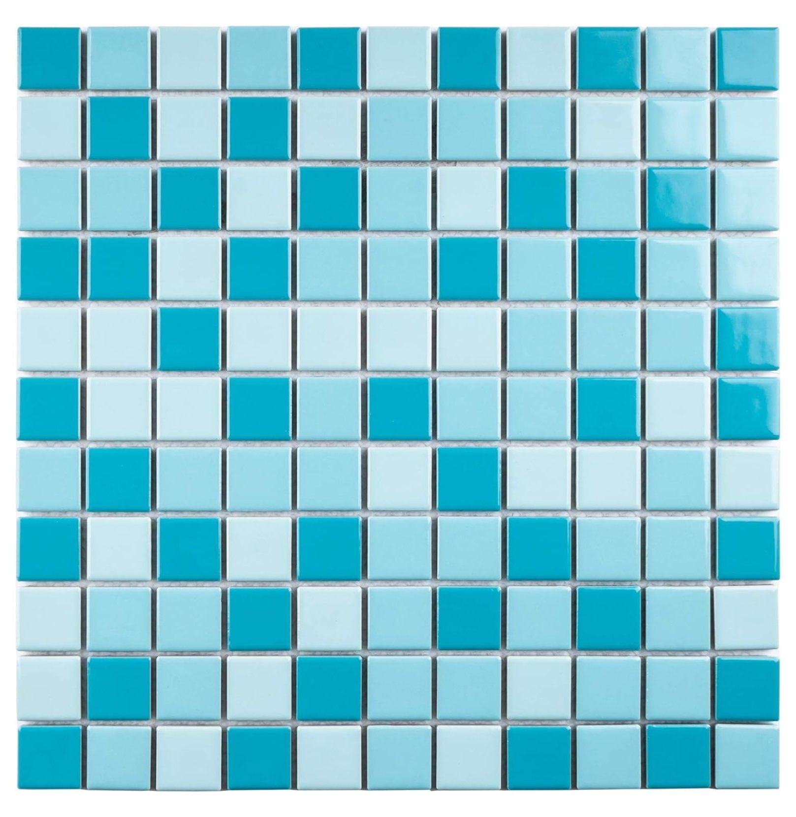 BT-PM19 1" x 1" Square Creamy Blue Porcelain (Polished Finish) Floor ...