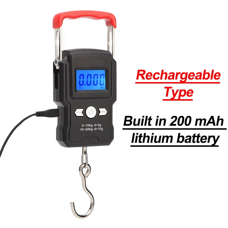 BT Portable Hanging Hook Scale 50Kg/5g LCD Digital Display Handheld ...