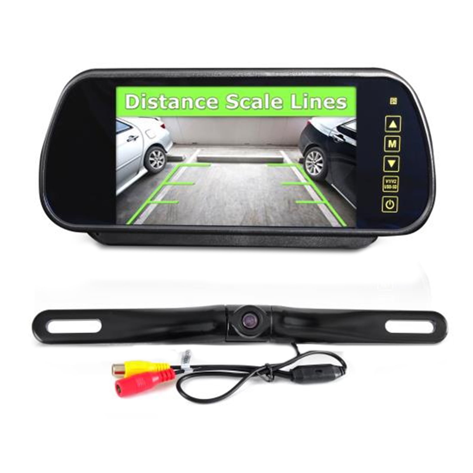 BT Rearview Backup Camera and Monitor System, 7" Mirror Mount Display ...