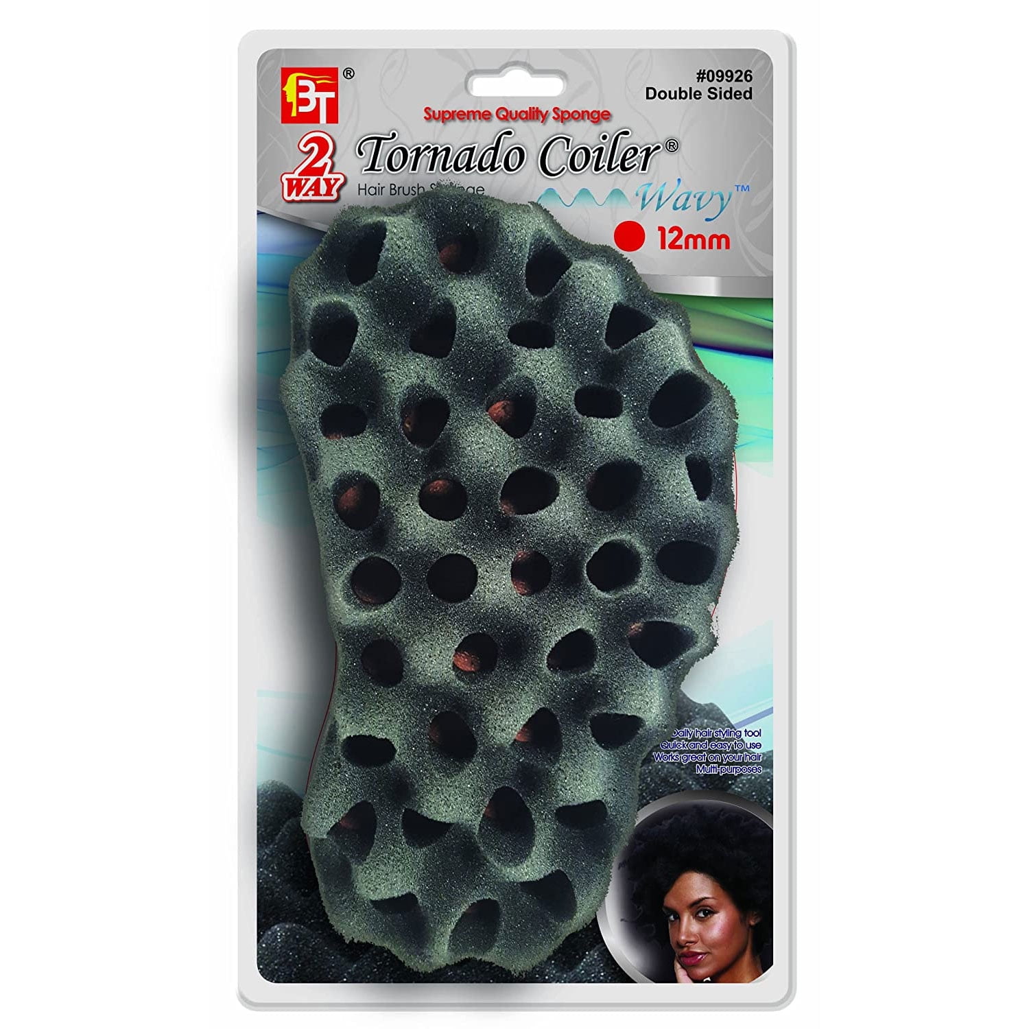 BT Tornado Coiler Hair Brush Sponge 2 Way with 12mm Hole,Pack of 3 ...