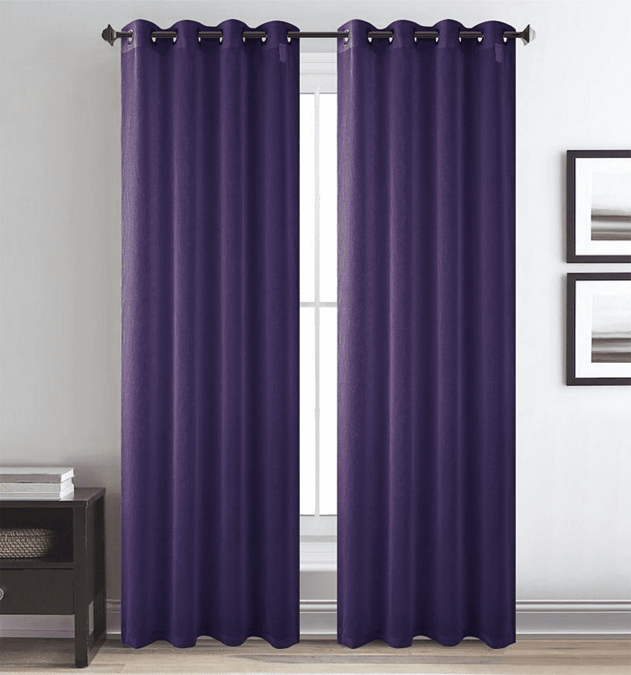 BT048-63 LINEN SHEER PANEL PURPLE - Walmart.com