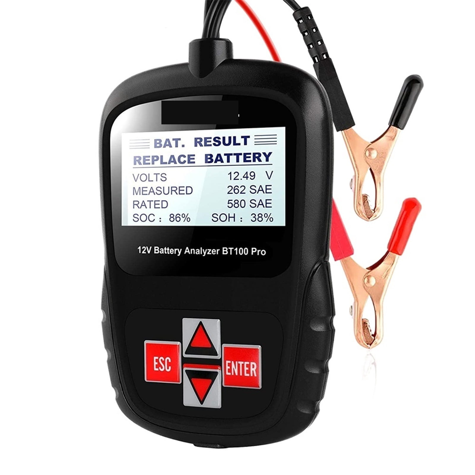 BT100 6V 12V Car Battery Tester For Flooded AGM GEL 100 to 1100CCA ...