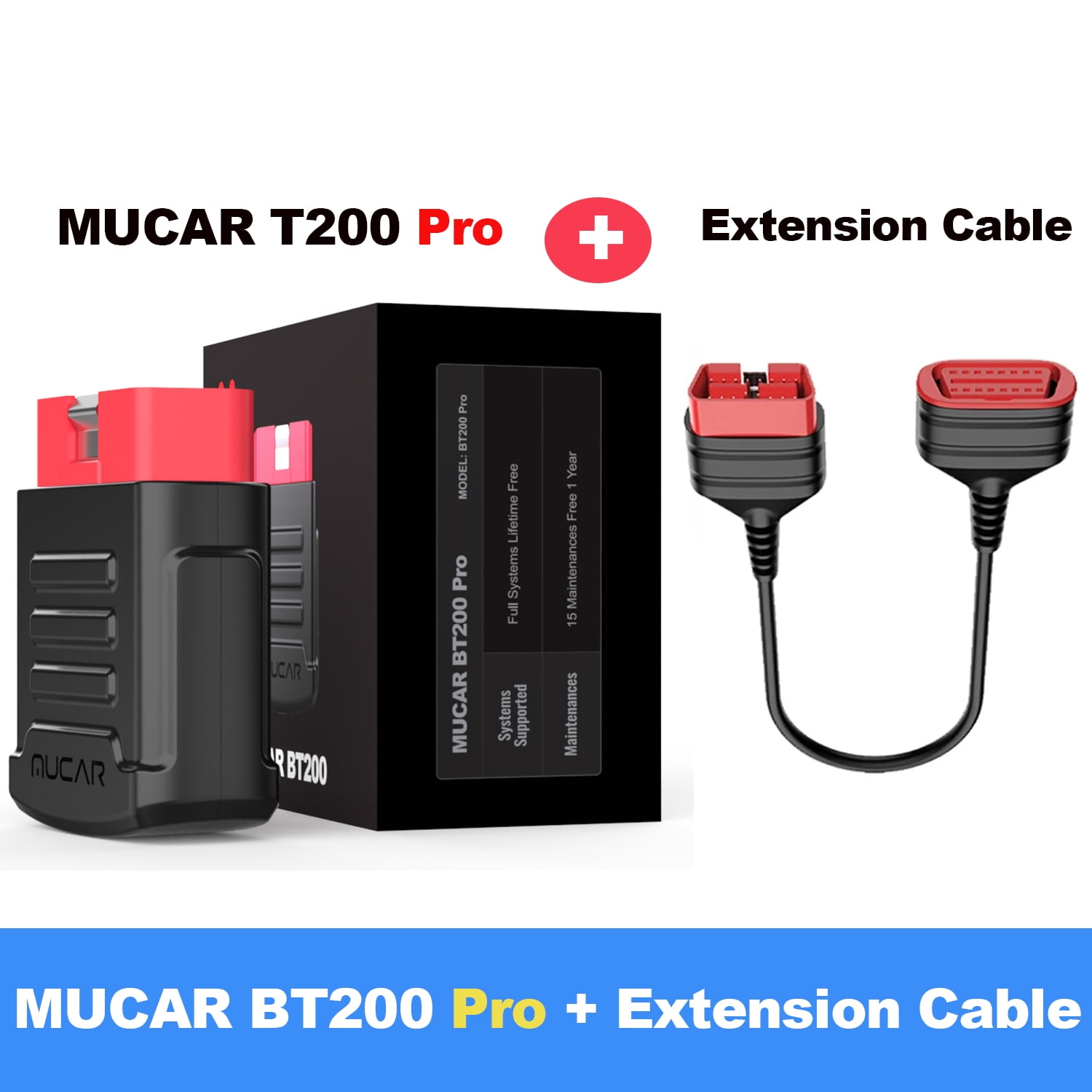 BT200/BT200 Pro OBD2 Scanner Diagnostic Tool Bluetooth, Full System ...