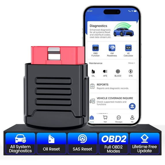 BT200 OBD2 Scanner for iOS & , Scanner Diagnostic Tool for Systems, Oil ...