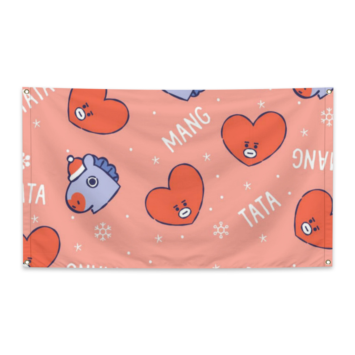 BT21 3x5 ft Face Flag - Vivid Color and Fade proof - Canvas Header and ...