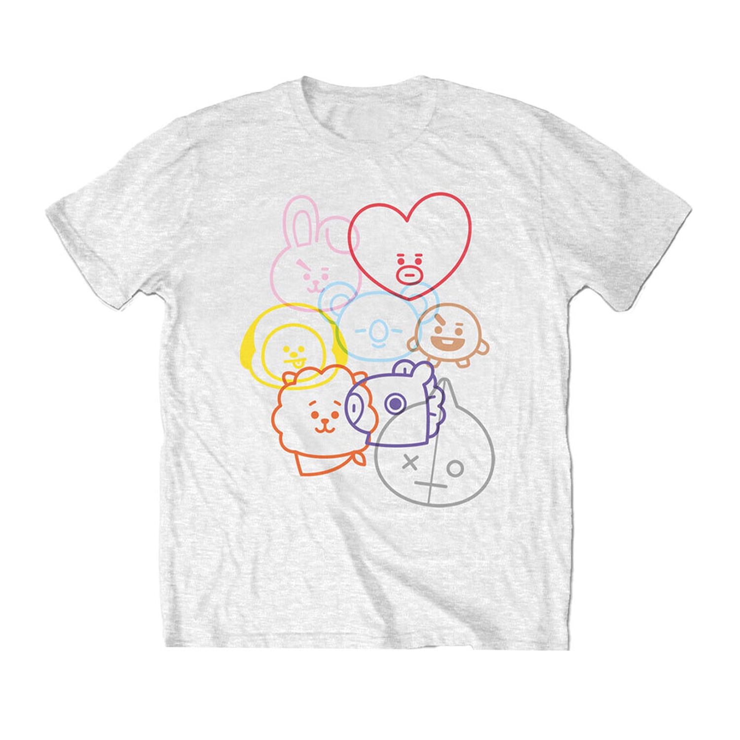 BT21 Adult Faces T-Shirt - Walmart.com