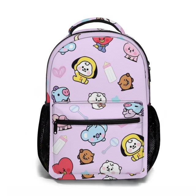 BT21 Backpack cartoon school bag 17 inches multifunctional cute large ...