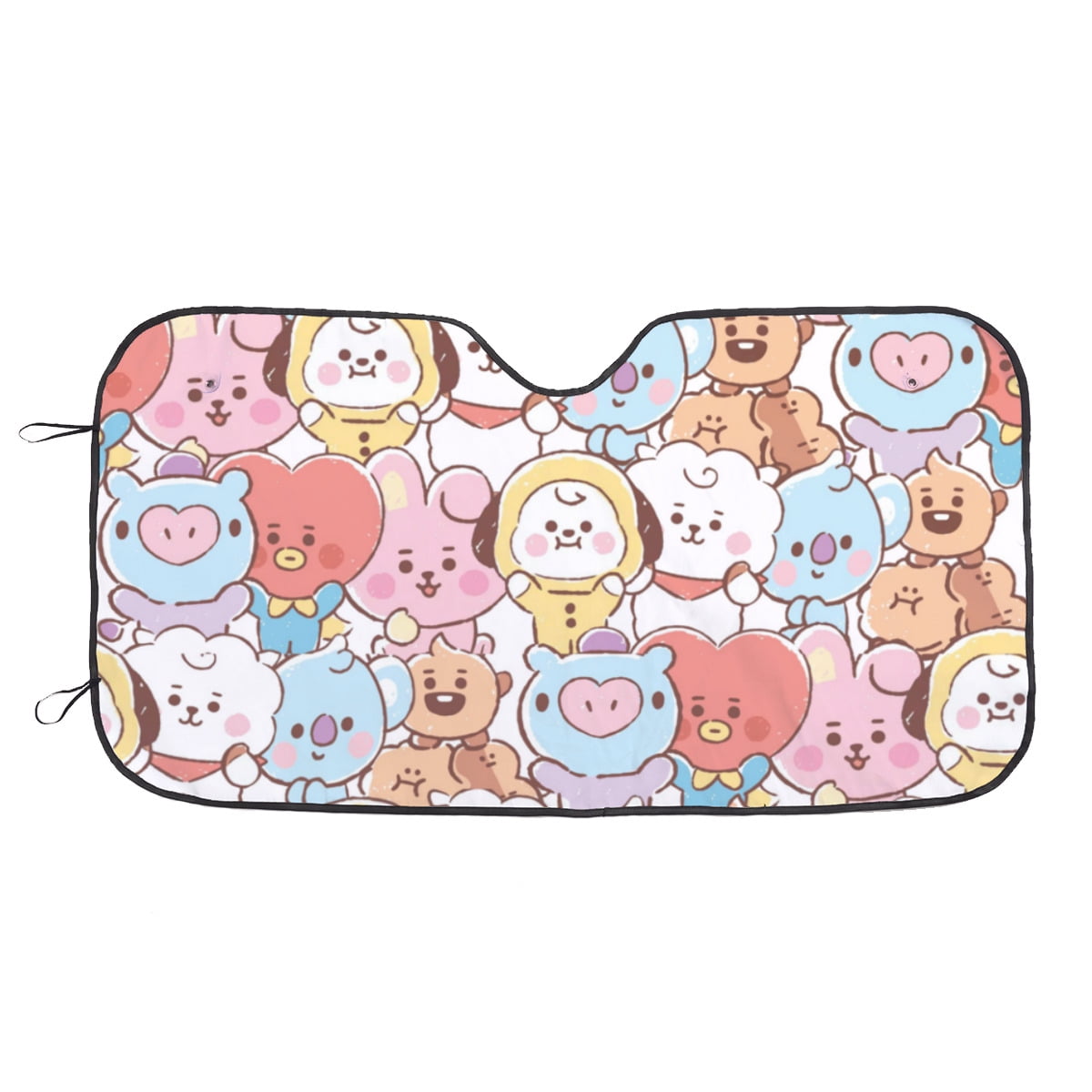 BT21 Cartoon Windshield Sun Shade, Anime Car Front Window Shades ...
