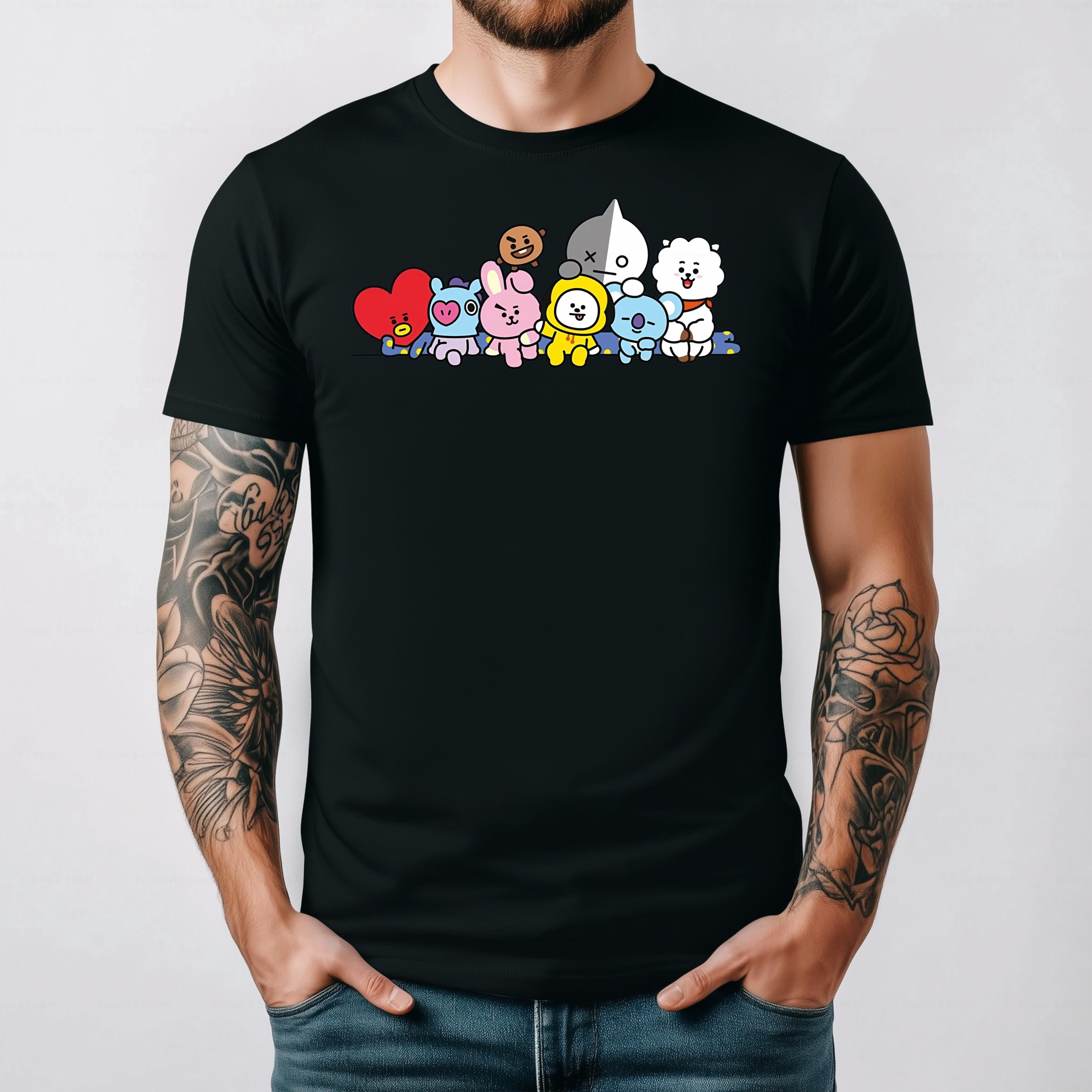 BT21 Characters Line Friends Kpop BTS Army Fan Cute Cartoon T Shirt ...