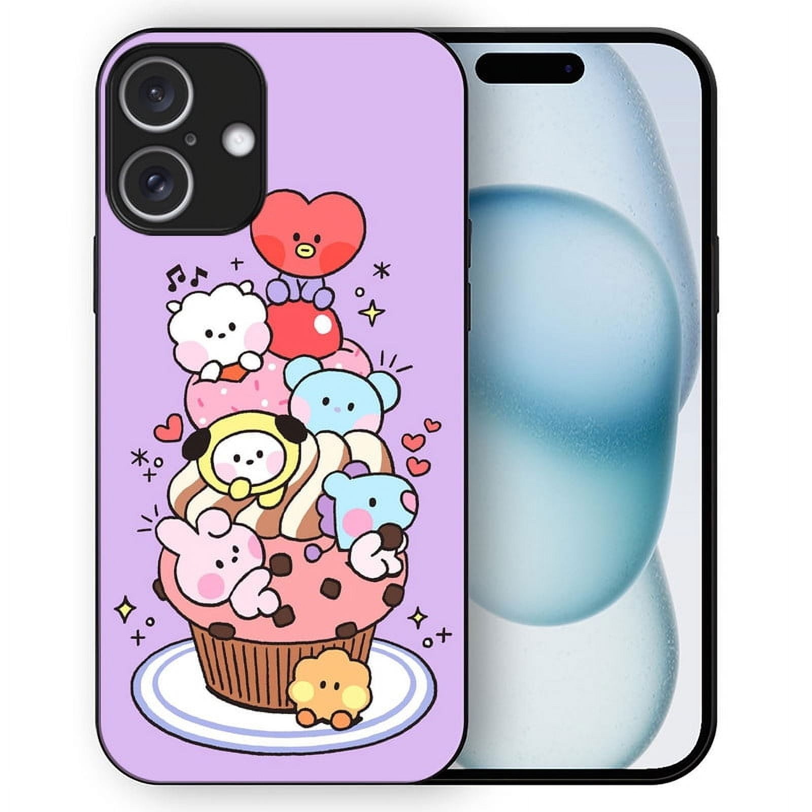 BT21 Fan Phone Case,featuring a collage-style print of BT21,made from ...