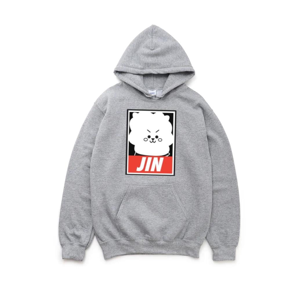 BT21 Jin Kpop Fan Cute Character Idol Animated Music Star Group Hoodie ...