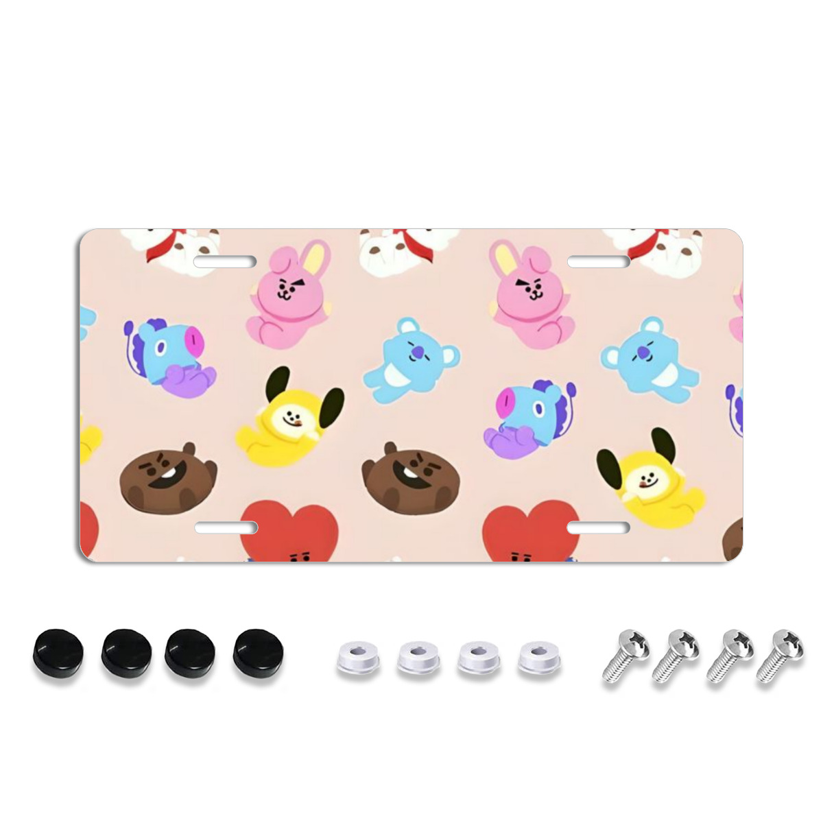 BT21 License Plate Cover Personalized Car License Plate Metal Sign ...