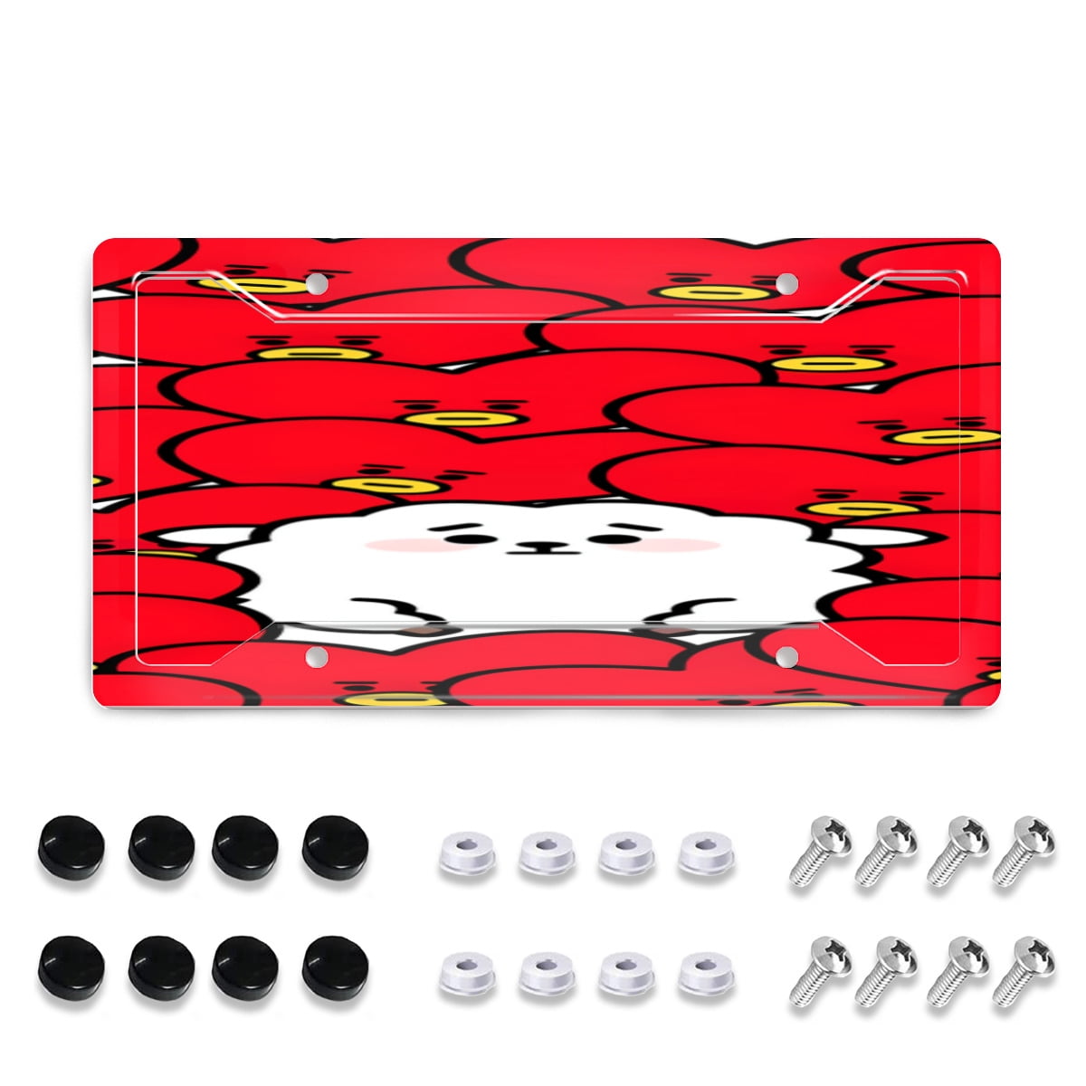 BT21 License Plate Frame Set - 4-hole License Plate Frame + License ...