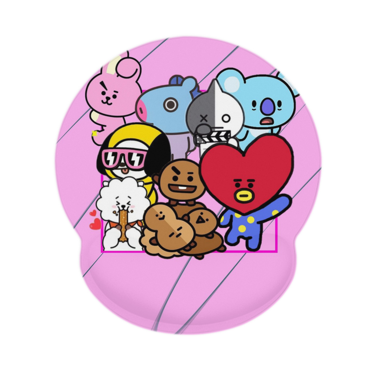 BT21 Mouse Pad Wrist Support Game Accessory Pad Cute Design Mouse Pad ...