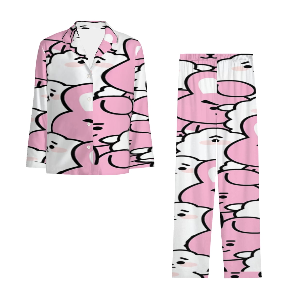 BT21 Pajamas Children Long Sleeve Button Pajamas Sleepwear Soft Leisure ...