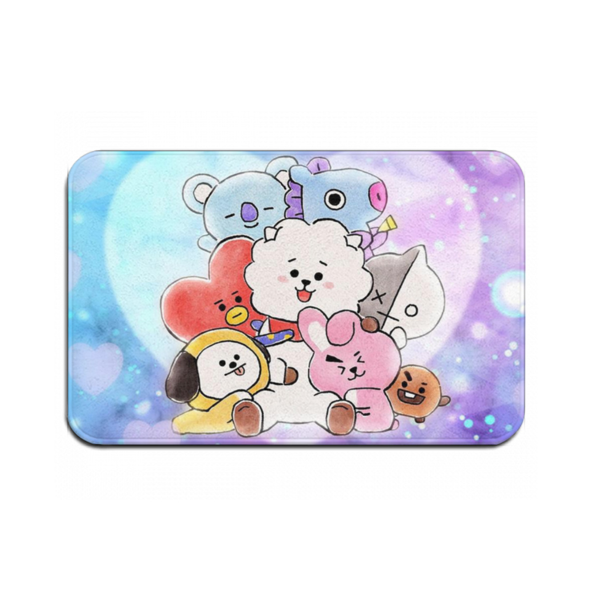 BT21 Plush Print Carpet Floor Mat Suitable for Bedroom, Living Room ...