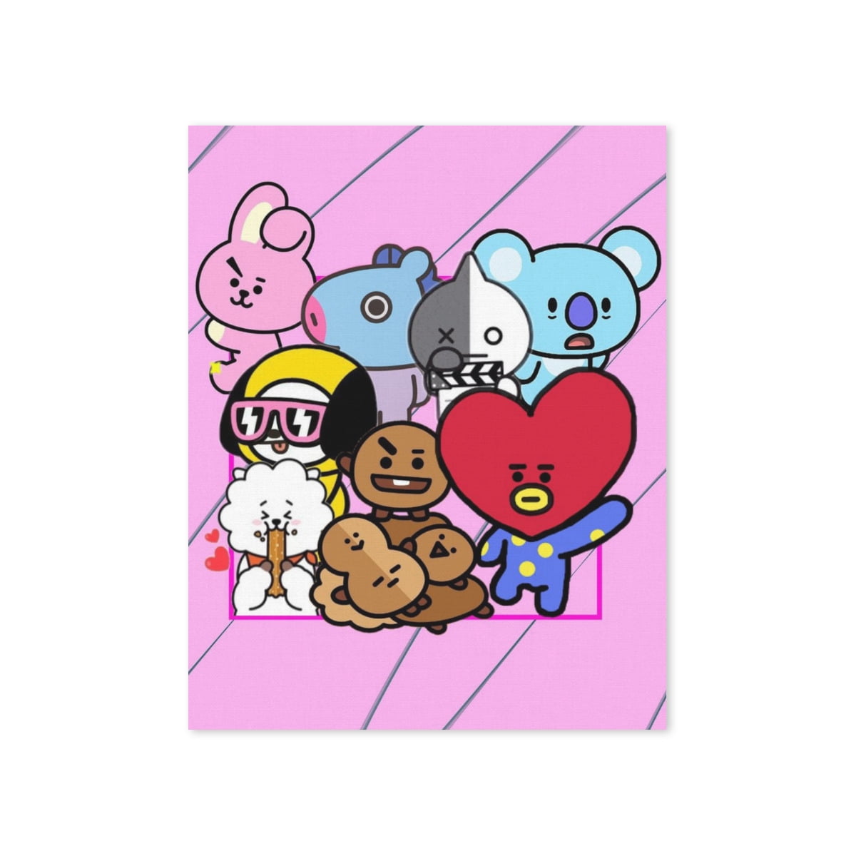 BT21 Unframed posters canvas art posters cartoon posters birthday gifts ...