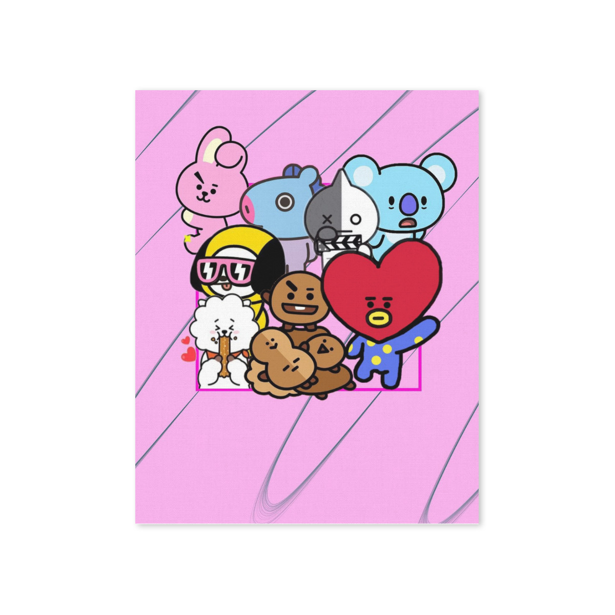 BT21 Unframed posters canvas art posters cartoon posters birthday gifts ...