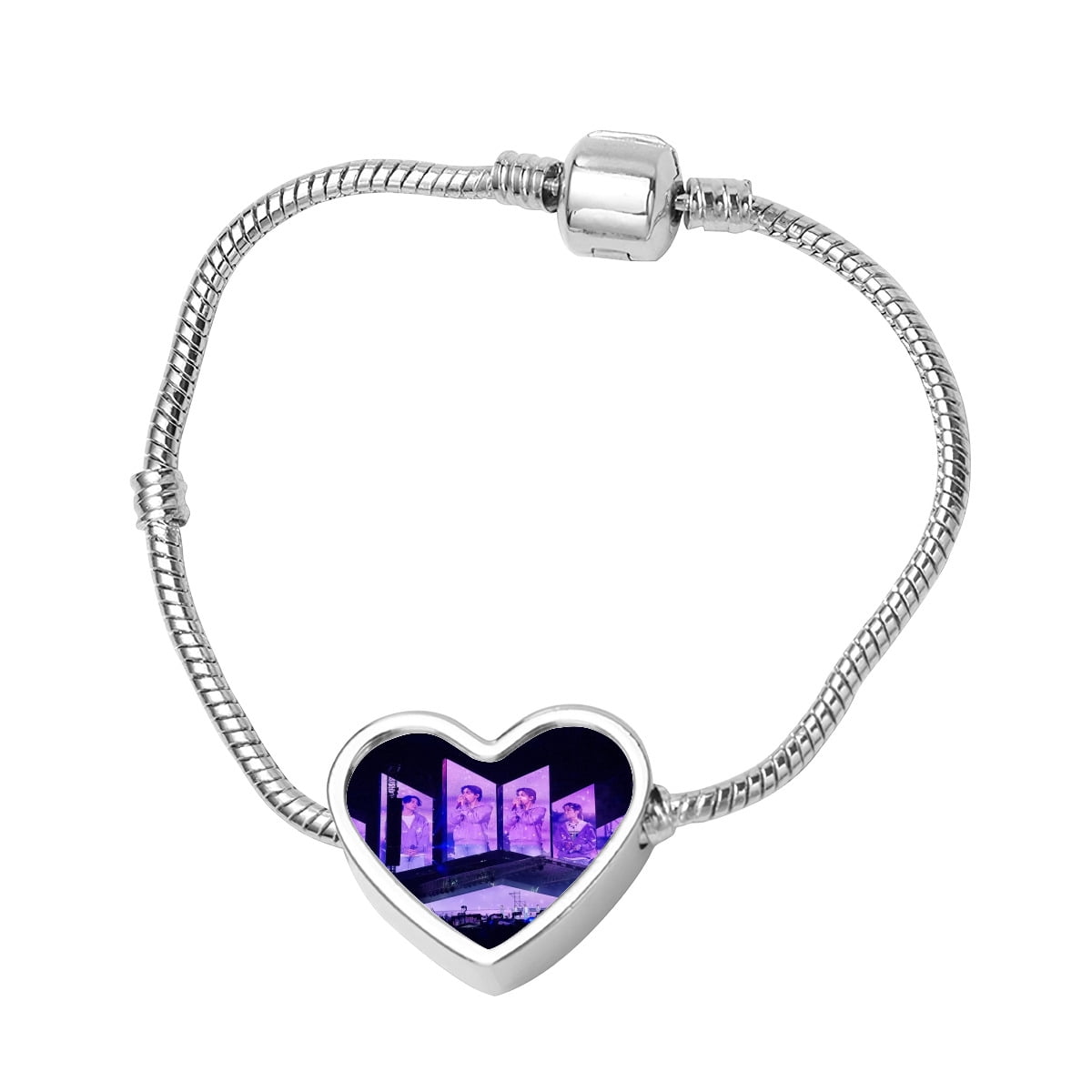 BT21 Women European Charm Bracelet Stainless Steel 3mm Snake Chain ...
