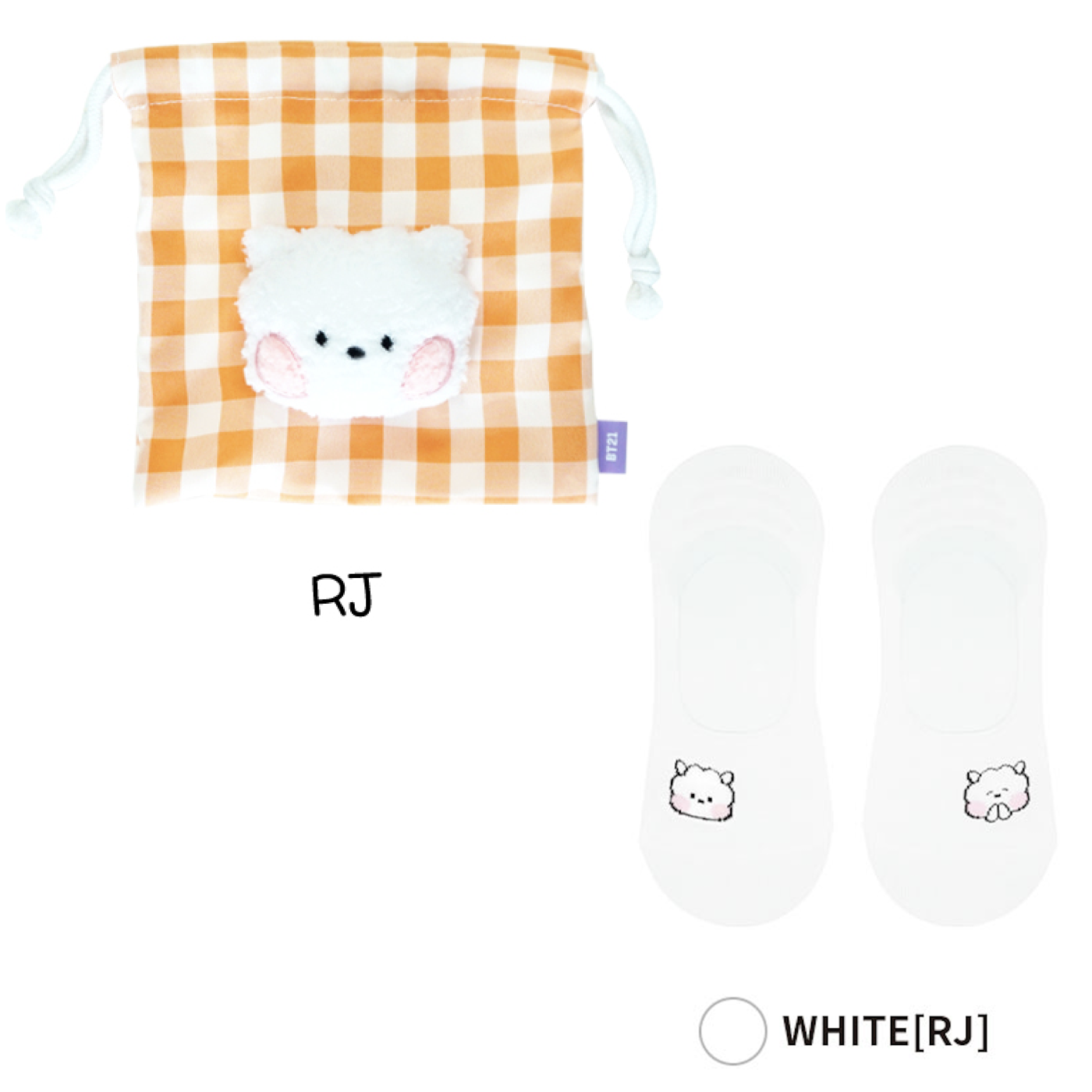 BT21 minini Face Pouch + Fake Socks SET - RJ - Walmart.com