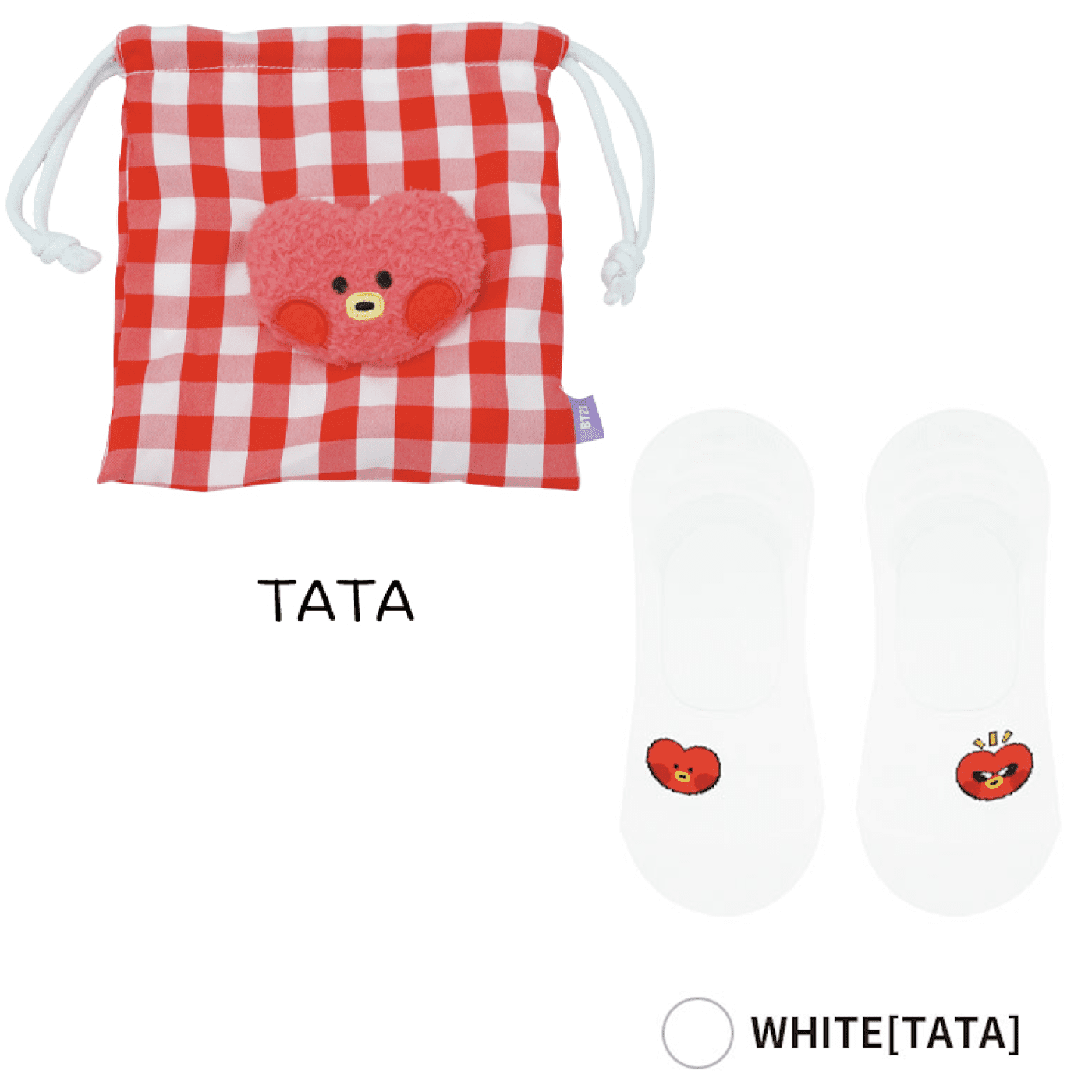 BT21 minini Face Pouch + Fake Socks SET - TATA - Walmart.com