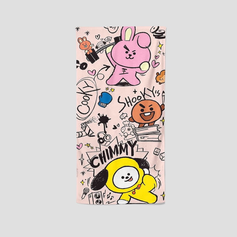BT21's created this distinctive towel, a custom gift that fans will love. Ideal for gym, yoga ...