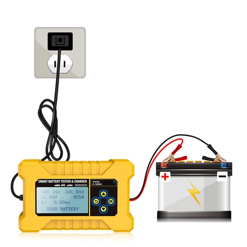 BT380 12V CCA2400 Car Battery Tester Battery Charger Tester Analyzer ...