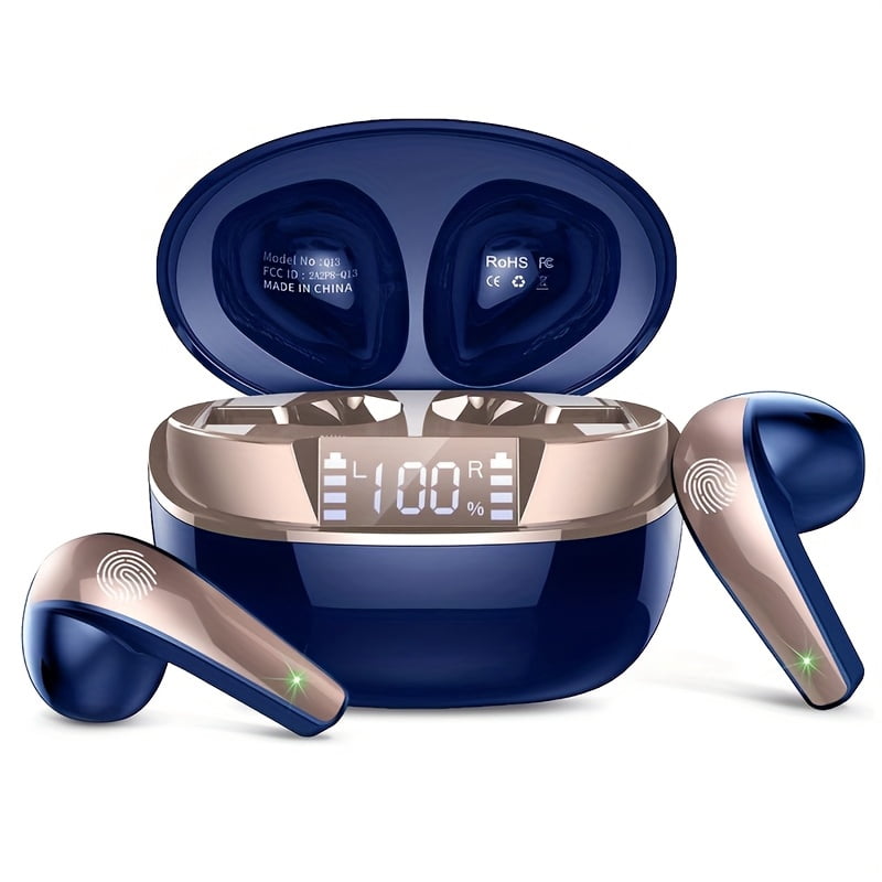 BT5.3 Wireless Earbuds, HiFi Stereo, 47H Playtime & LED Display. ENC ...