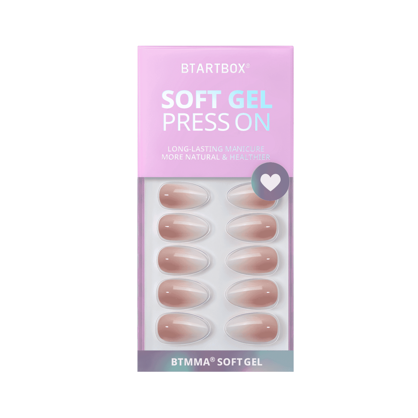 BTArtbox Press On Nails - Vanilla Cream Almond, Medium Almond, 2-Week ...