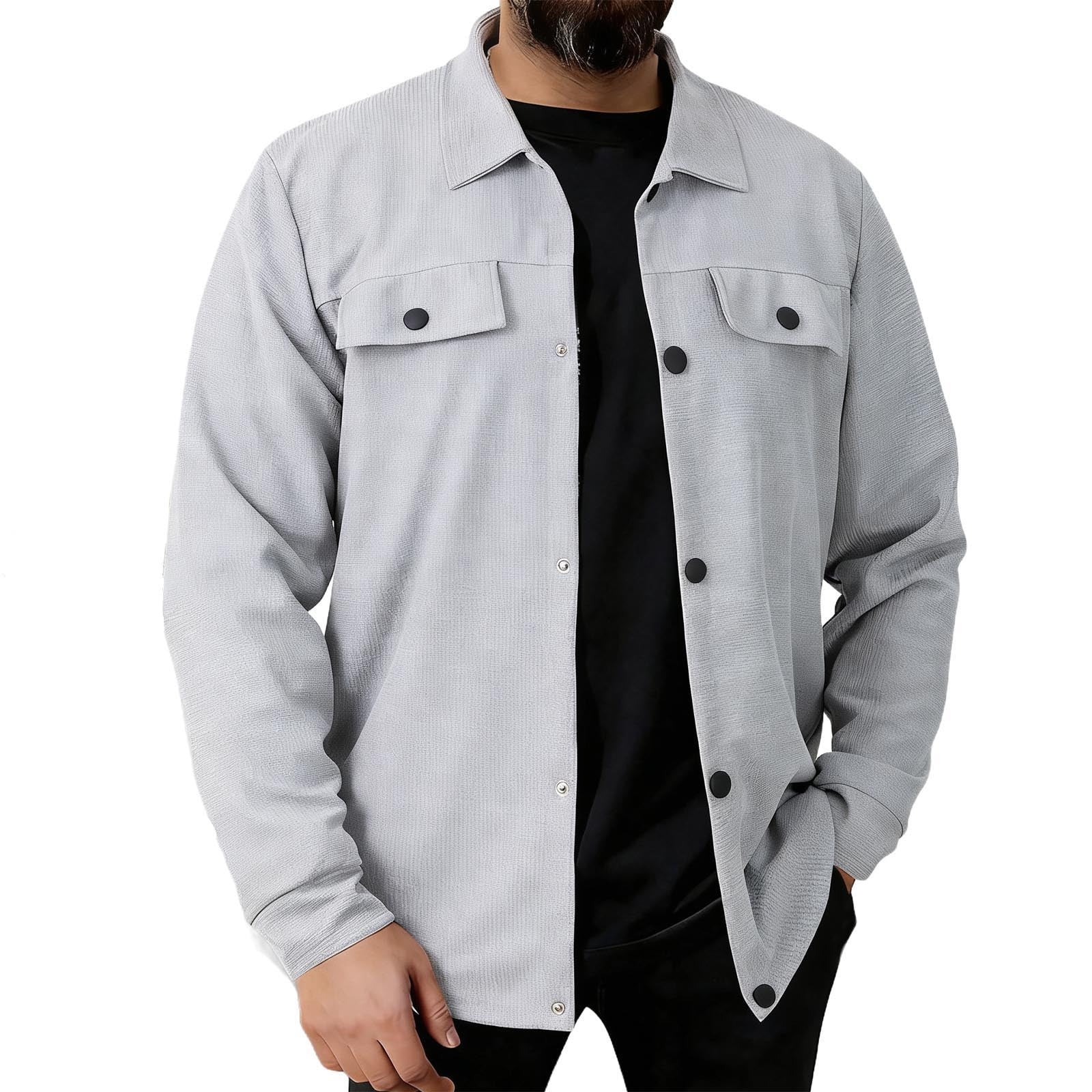 BTDECLAR Mens Button Down Shirts Long Sleeve Solid Color Fashion Waffle ...