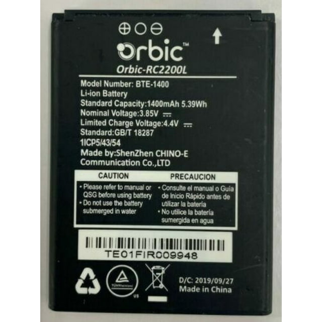 BTE-1400 for Verizon Orbic Battery Journey V RC2200L New OEM Battery ...