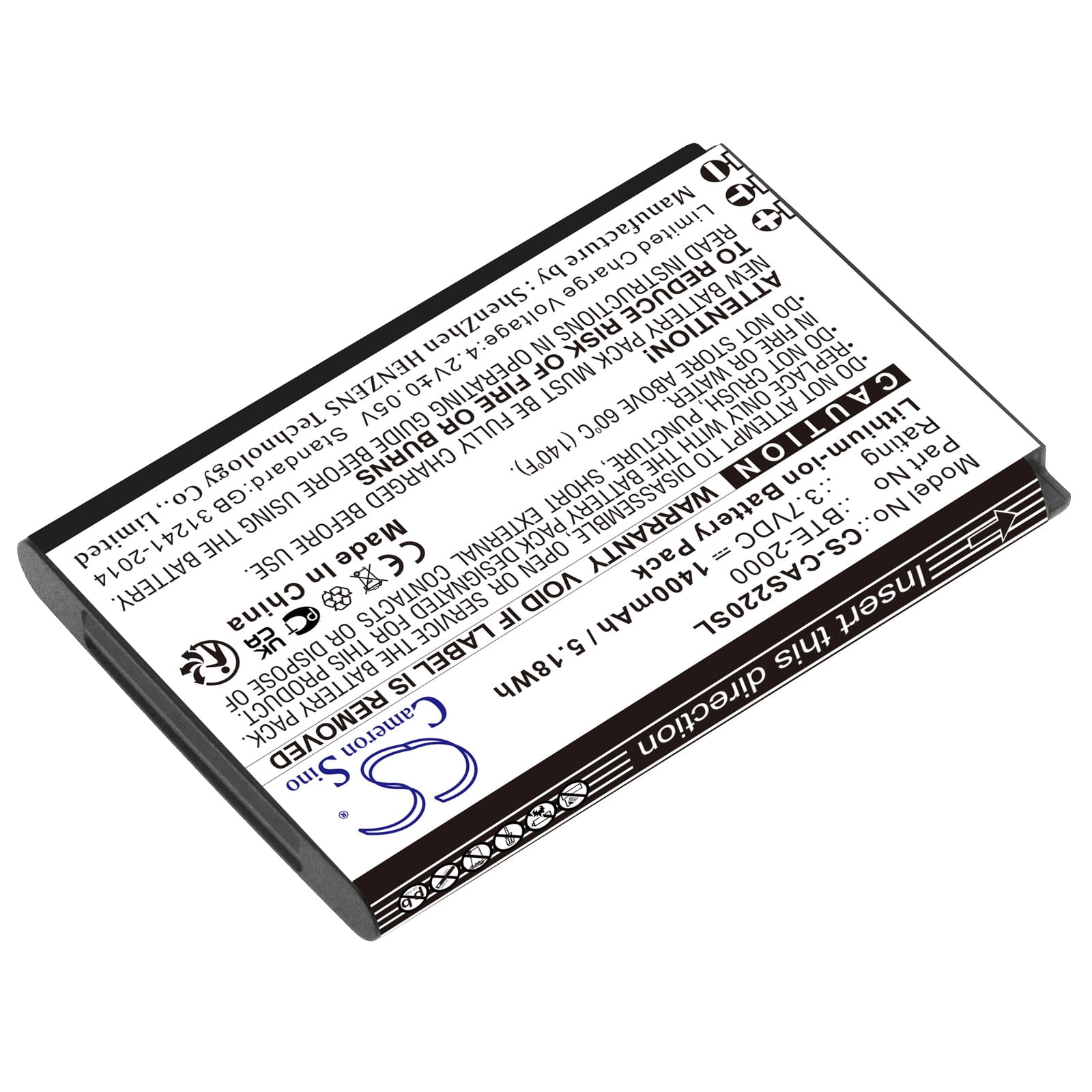 1400mAh BTE-2000 Battery for Caterpillar CAT S22, CAT S22 Flip ...