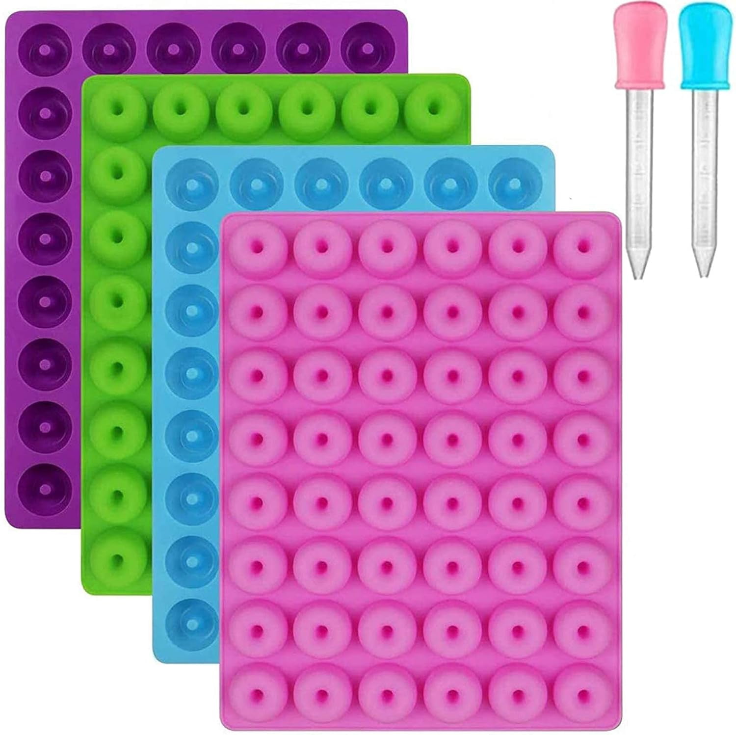 BTEPSGA 4PCS Fruit Snack Molds Silicone, Gummy Molds Trays with Dropper ...