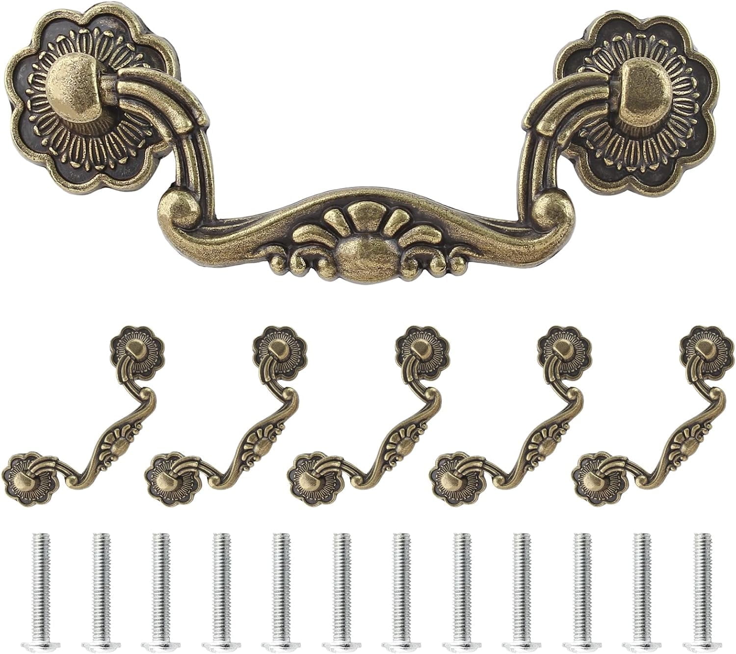 BTEPSGA 6 Pack 3 Inch Bail Handle Drop Pulls Vintage Drop Bail Drawer ...