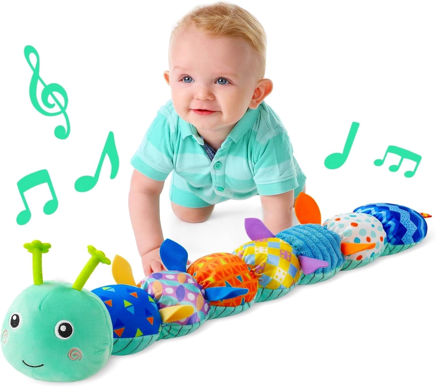 BTEPSGA Baby Toys Musical Caterpillar, Ruler, Ring Bell, Tummy Time ...