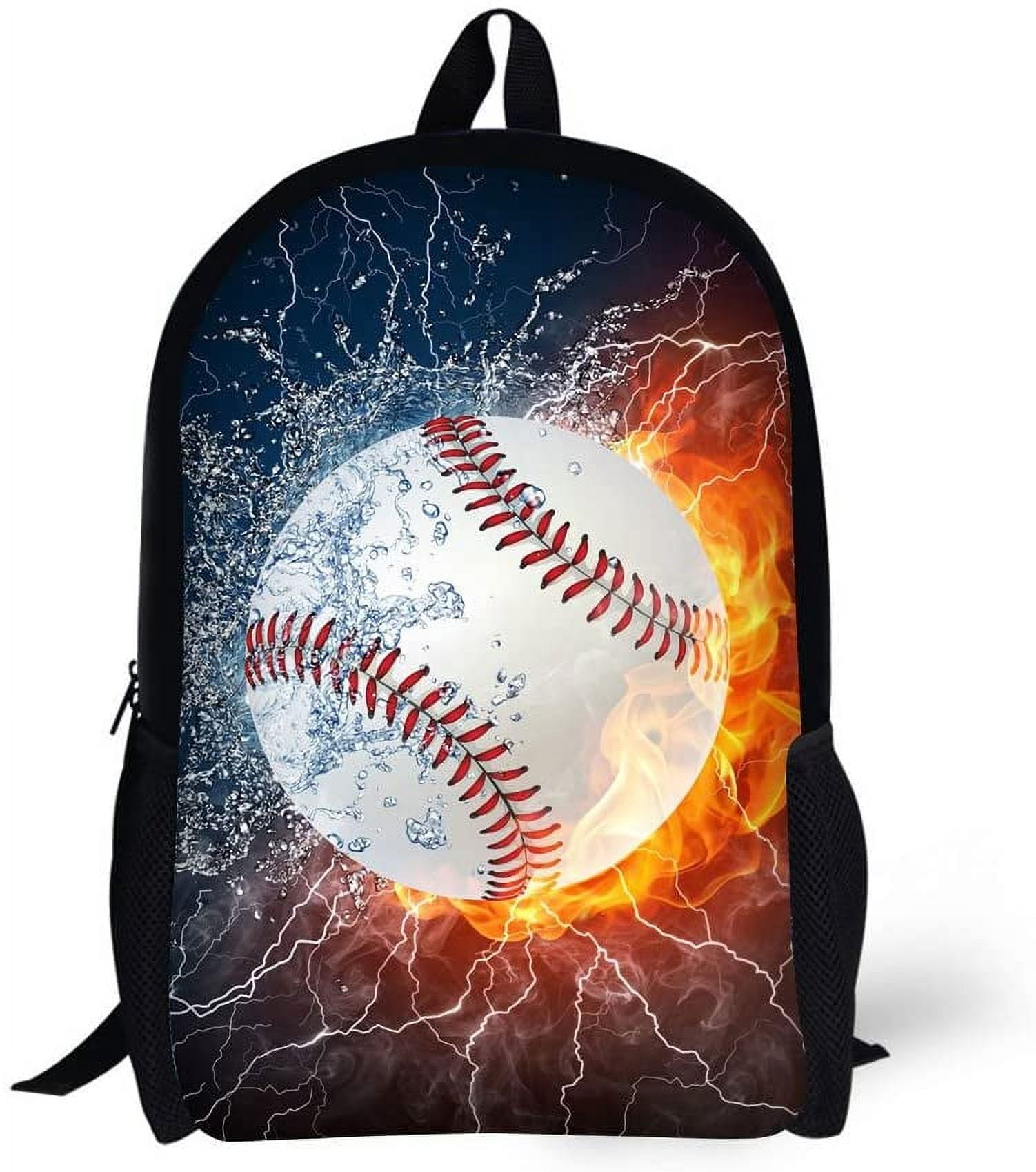 BTEPSGA Baseball Book Bags Black Backpack for Man 17 Inch Combustion ...