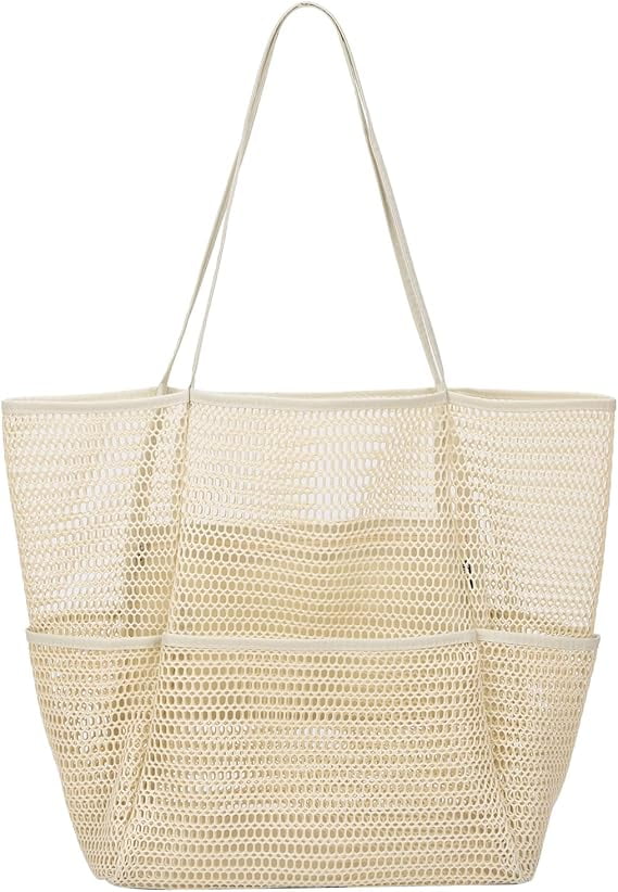 BTEPSGA Beach Bag - Mesh Beach Tote Bag for Women 2025 Upgrade ...