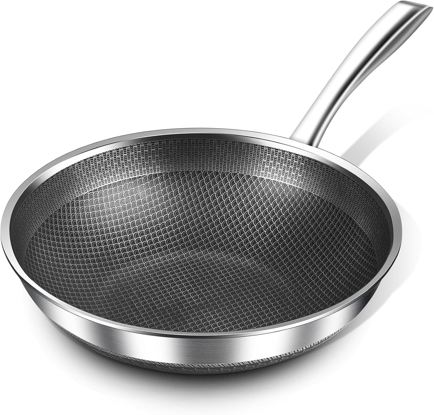 BTEPSGA No Coating Needed 12-Inch Nonstick Stainless Steel Wok – PFOA ...