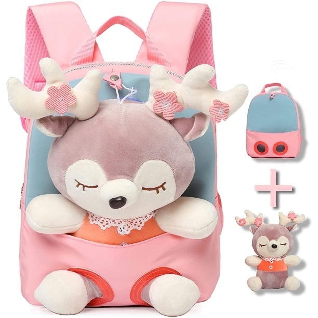 BTEPSGA Cute Stuffed Deer Backpack, Mini Backpack for Plush Toys 2 3 4 ...