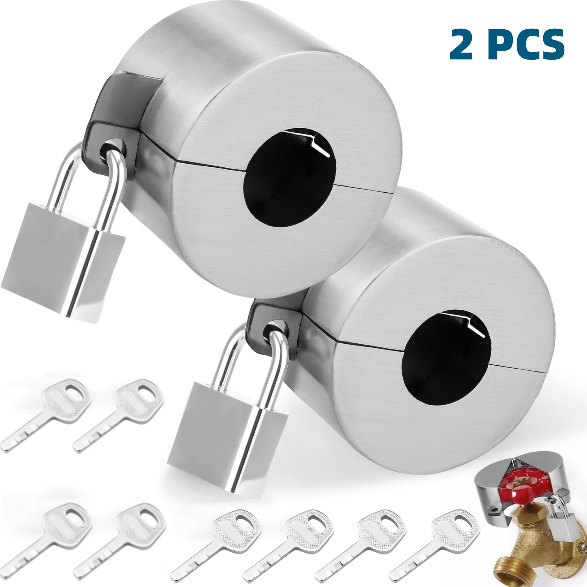 BTEPSGA Outdoor Faucet Lock, 2 Pack Water Hose Bib Spigot Lock ...