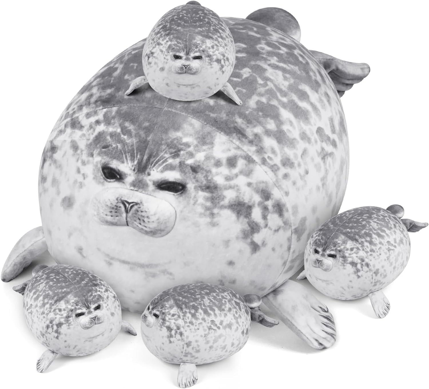BTEPSGA Seal Plush Toys - Seal Mommy Stuffed Animal with 4 Babies in ...