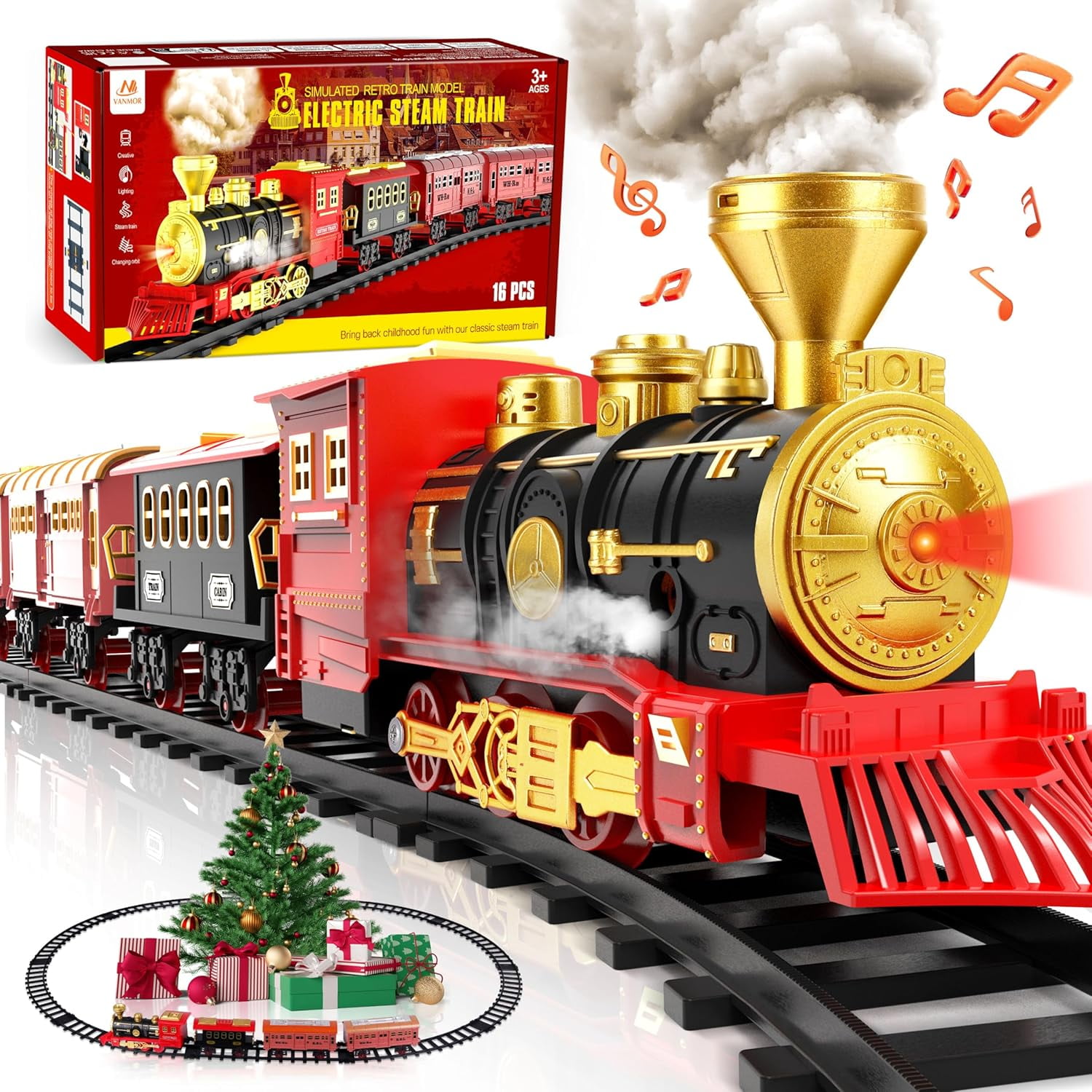 BTEPSGA Toy Train Set, Christmas Train Sets for Around The Tree with ...